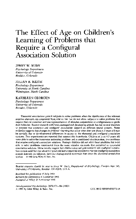 (PDF) The effect of age on children's learning of problems that require ...