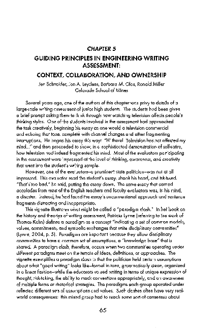 (PDF) Guiding Principles in Engineering Writing Assessment: Context ...