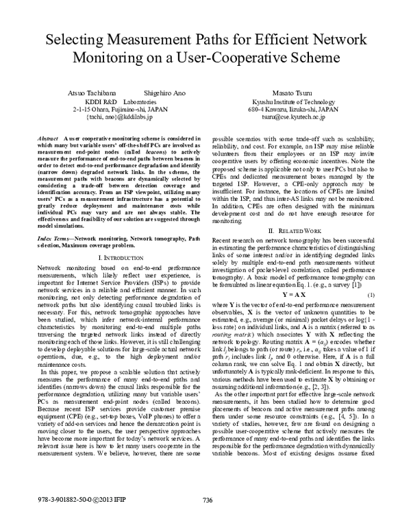 (PDF) Selecting Measurement Paths for Efficient Network Monitoring and Diagnosis under ...
