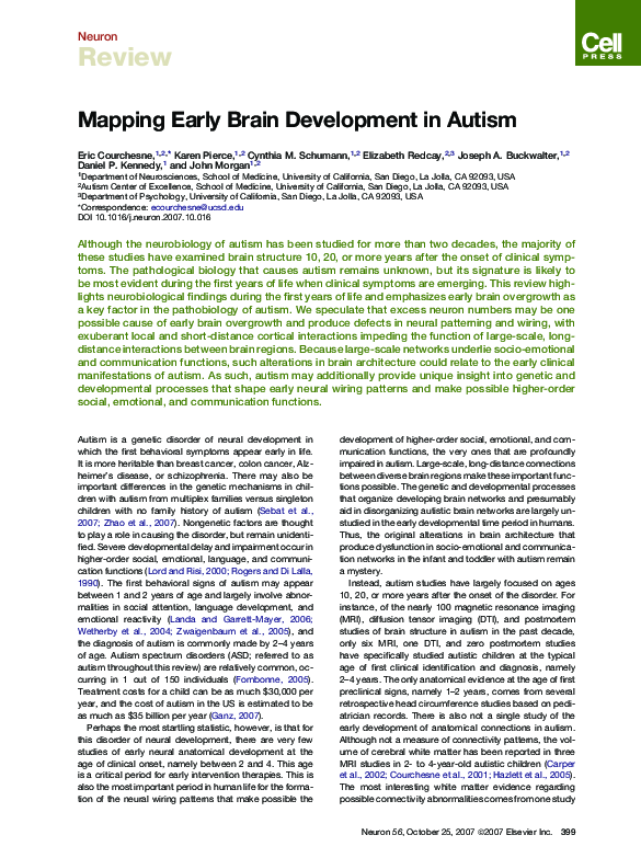 (PDF) Mapping Early Brain Development in Autism