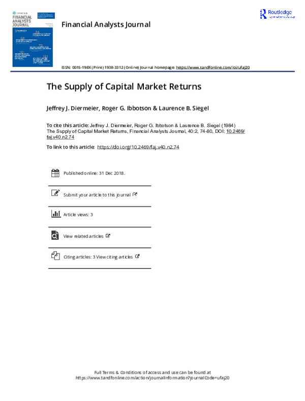 (PDF) The Supply of Capital Market Returns