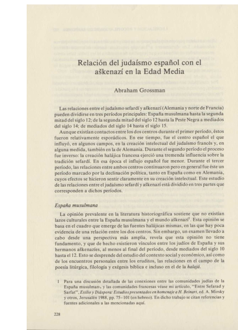 (PDF) Avraham Grossman, “Relación del judaísmo español con el askenazí ...