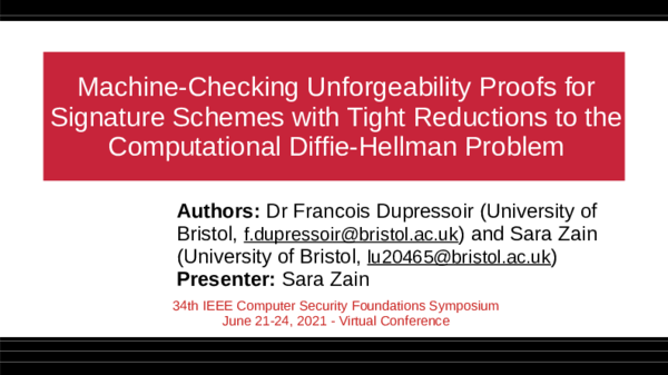 (PDF) Machine-Checking Unforgeability Proofs for Signature Schemes with ...
