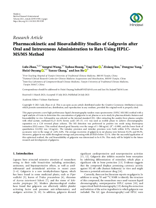 (PDF) Pharmacokinetic and bioavailability studies of 5 mg mosapride ...