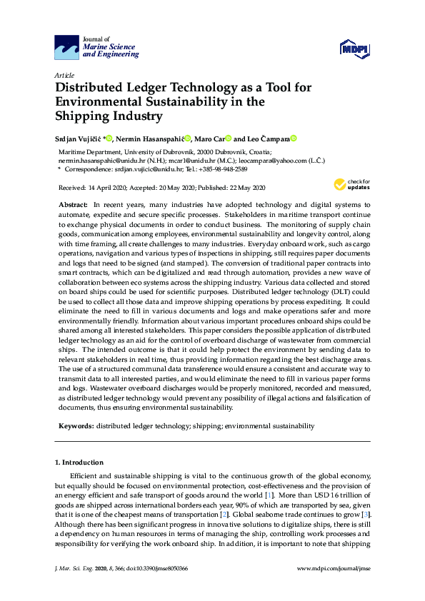 (PDF) Distributed Ledger Technology as a Tool for Environmental ...