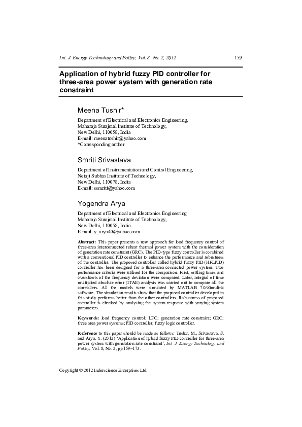 (PDF) Application of hybrid fuzzy PID controller for three-area power ...