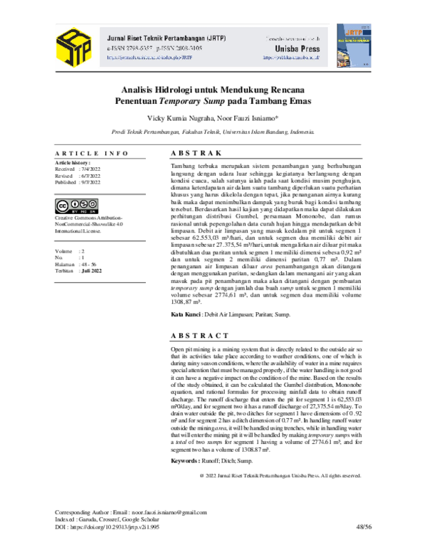 (PDF) Analisis Hidrologi untuk Mendukung Rencana Penentuan Temporary ...