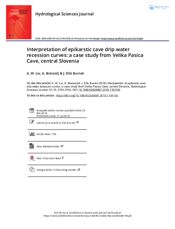 (PDF) Interpretation of epikarstic cave drip water recession curves: a ...