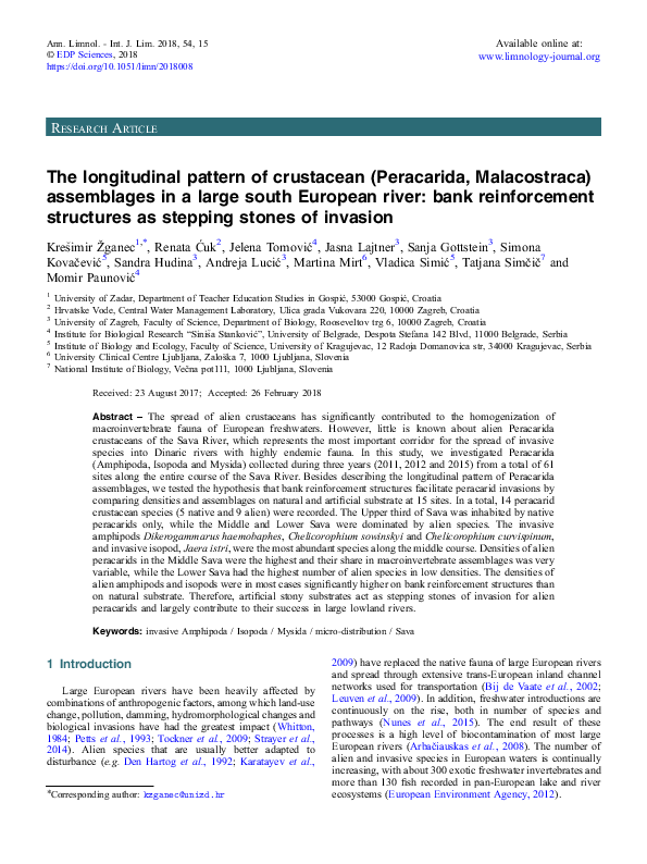 The longitudinal pattern of crustacean (Peracarida, Malacostraca ...