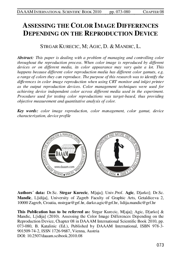 (PDF) Assessing the Color Image Differences Depending on the ...