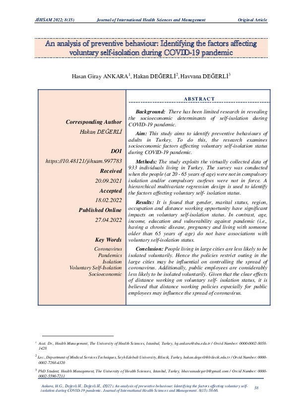 (PDF) An analysis of preventive behaviour: Identifying the factors ...