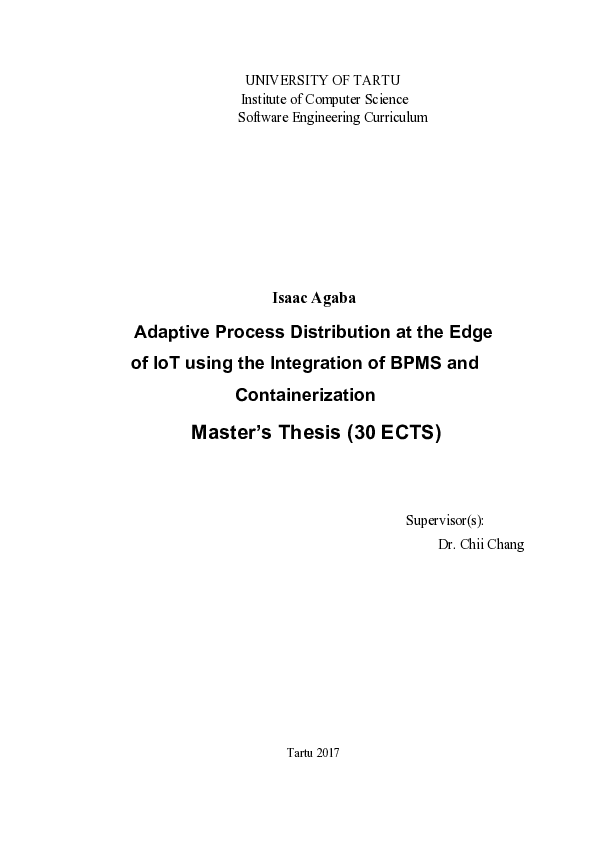 (PDF) Adaptive Process Distribution at the Edge of IoT using the Integration of BPMS and ...