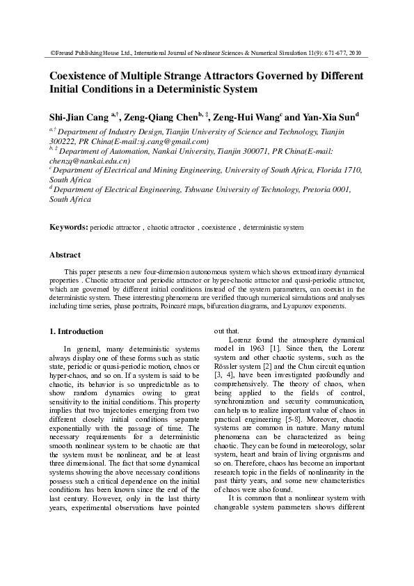 (PDF) Coexistence of Multiple Strange Attractors Governed by Different Initial Conditions in a ...