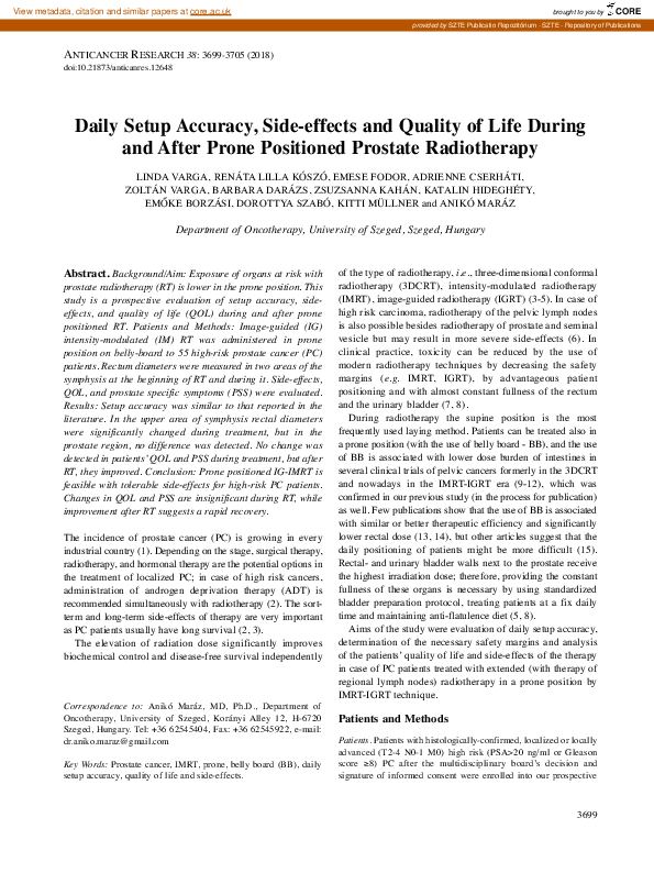 (PDF) Daily Setup Accuracy, Side-effects and Quality of Life During and ...