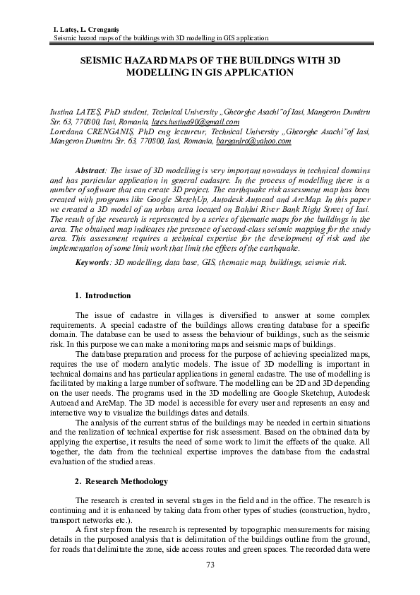 (PDF) SEISMIC HAZARD MAPS OF THE BUILDINGS WITH 3D MODELLING IN GIS ...