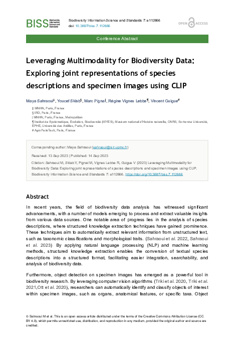 (PDF) Leveraging Multimodality for Biodiversity Data: Exploring joint ...