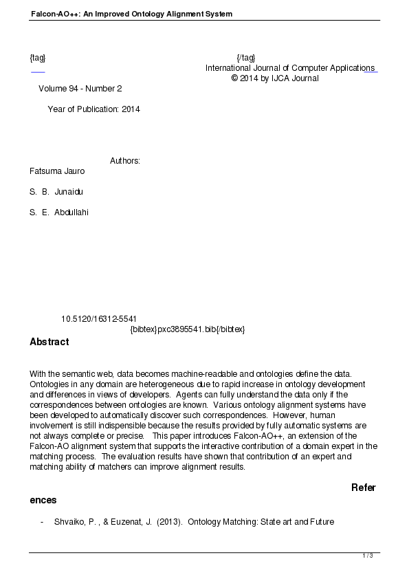 (PDF) Falcon-AO++: An Improved Ontology Alignment System