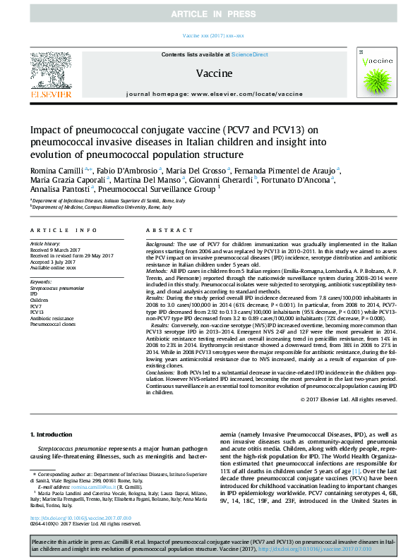 (PDF) Impact of pneumococcal conjugate vaccine (PCV7 and PCV13) on ...