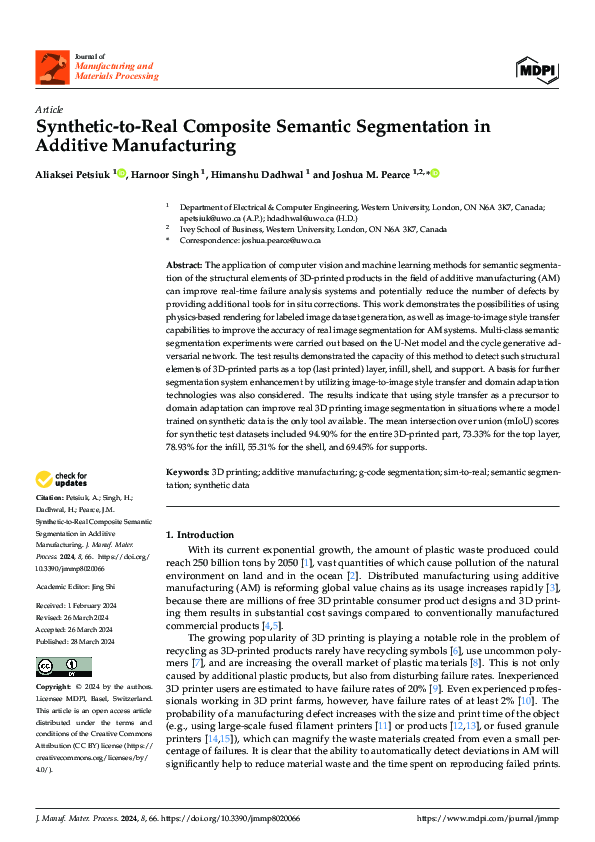 (PDF) Synthetic-to-Real Composite Semantic Segmentation in Additive Manufacturing