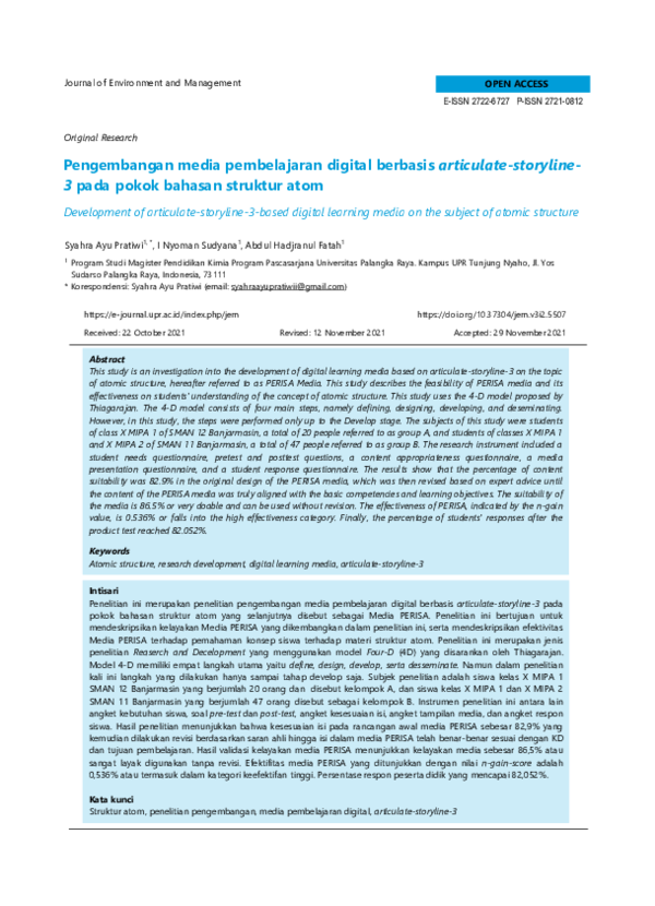 (PDF) Pengembangan media pembelajaran digital berbasis articulate-storyline-3 pada pokok bahasan ...