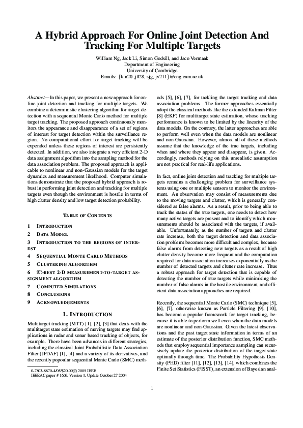 (PDF) A hybrid approach for online joint detection and tracking for ...
