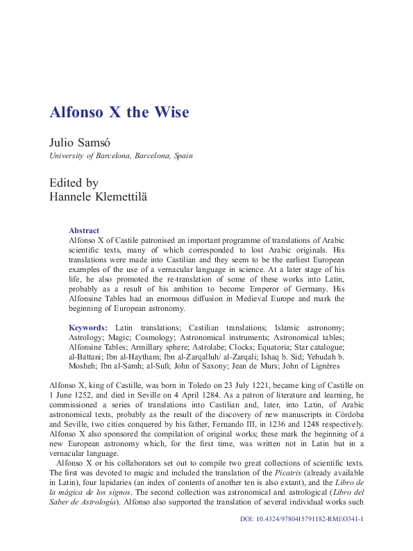 (PDF) Alfonso X the Wise