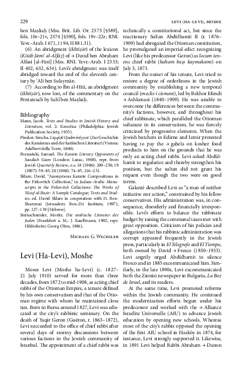 (PDF) Moshe Levi (ha-Levi)