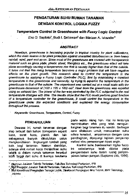 (PDF) Temperature Control in Greenhouse with Fuzzy Logic Control
