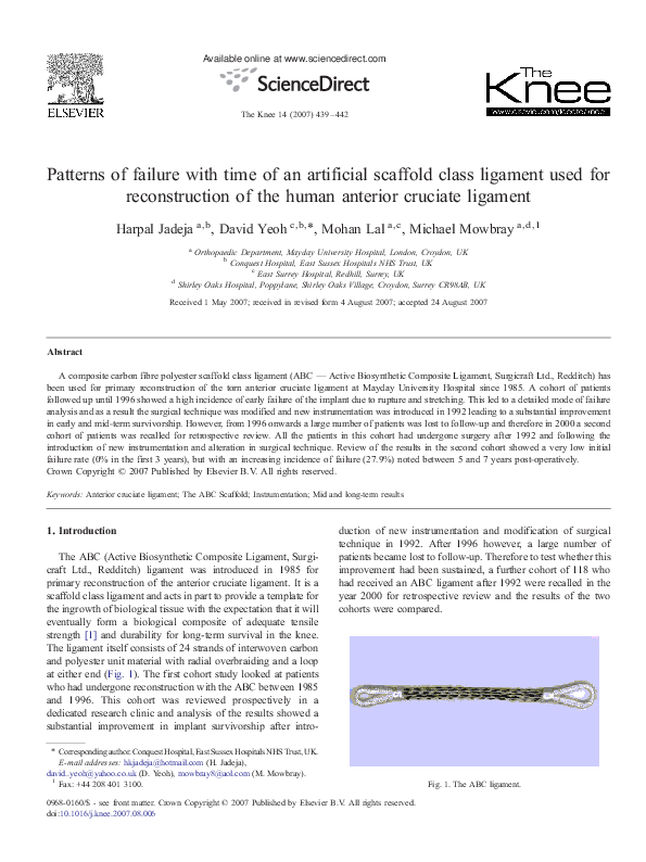 (PDF) Patterns of failure with time of an artificial scaffold class ...