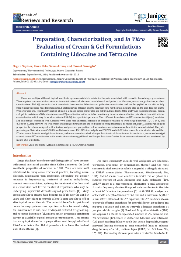 (PDF) Preparation, Characterization, and In Vitro Evaluation of Cream & Gel Formulations ...