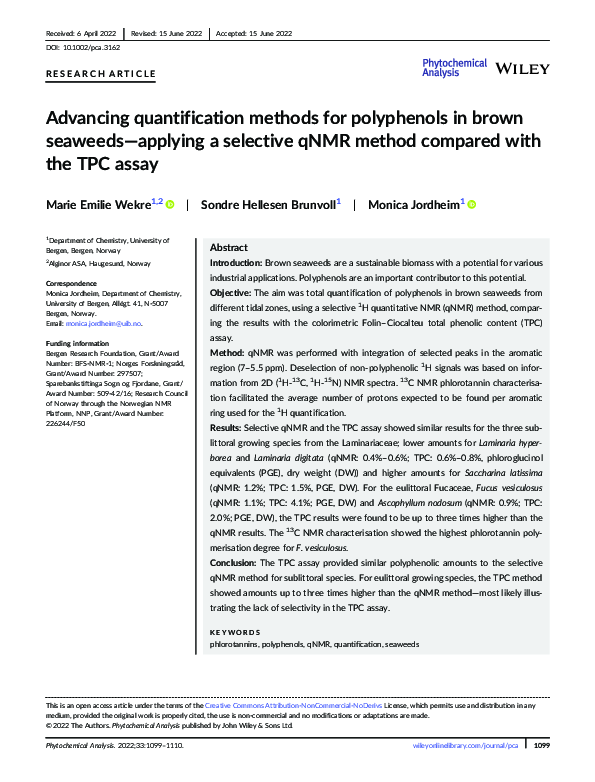 (PDF) Advancing quantification methods for polyphenols in brown ...