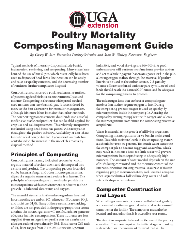 (PDF) Poultry mortality composting management guide