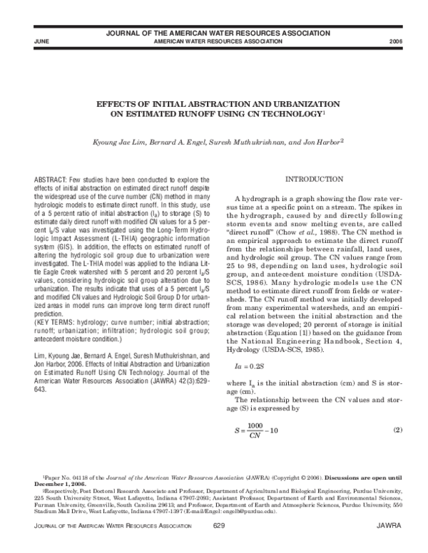 (PDF) Effects of Initial Abstraction and Urbanization on Estimated ...