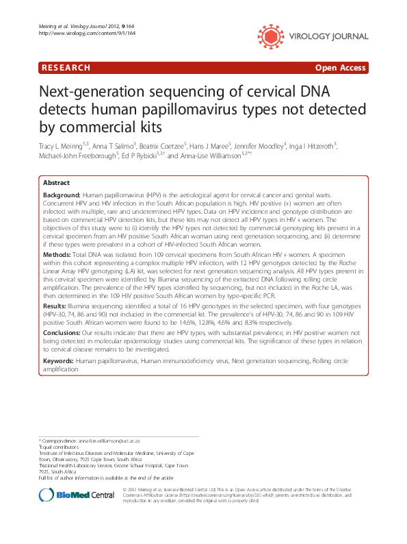 (PDF) Next-generation sequencing of cervical DNA detects human ...
