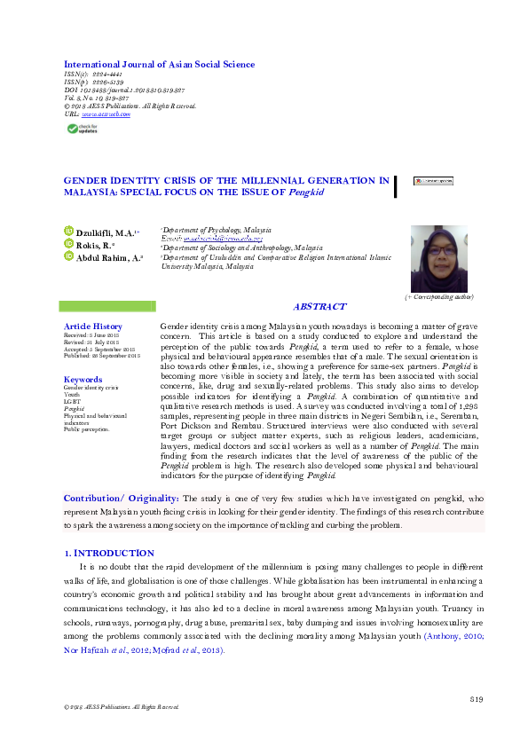 (PDF) Gender Identity Crisis of the Millennial Generation in Malaysia ...