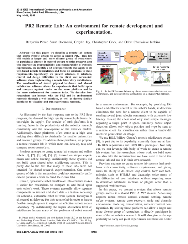 (PDF) PR2 Remote Lab: An environment for remote development and ...