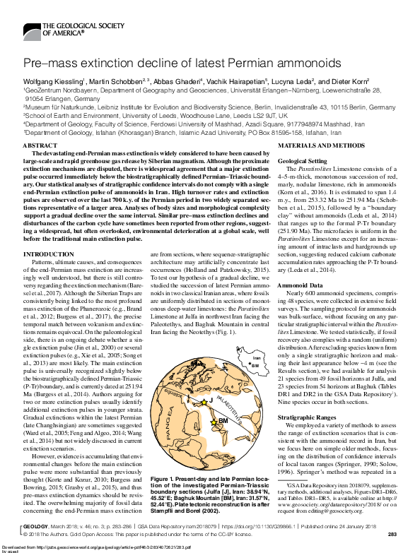 (PDF) Pre–mass extinction decline of latest Permian ammonoids