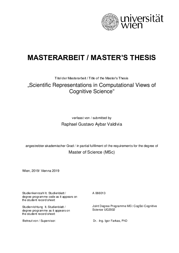 (PDF) Scientific representations in computational views of cognitive ...