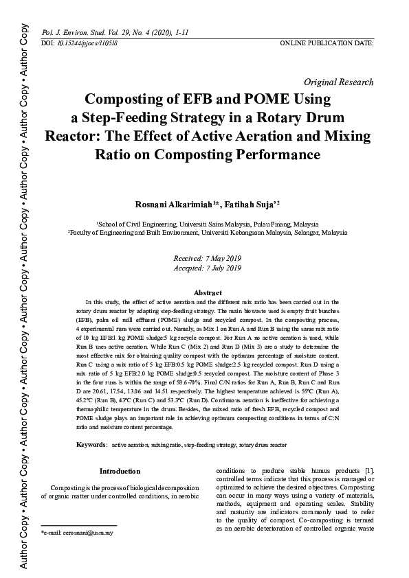(PDF) Composting of EFB and POME Using a Step-feeding Strategy in a ...