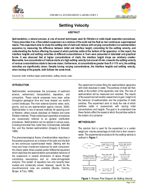 (PDF) Settling Velocity