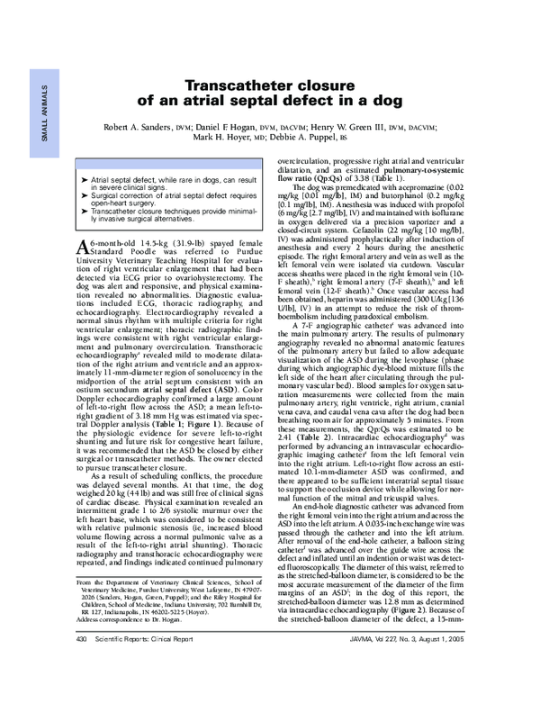(PDF) Transcatheter Closure of Atrial Septal Defect and the Effects on ...