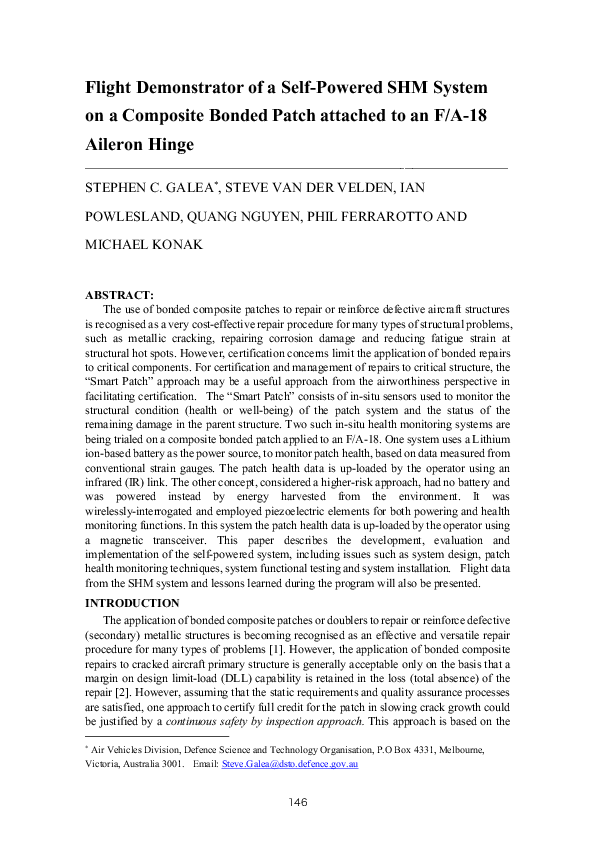 (PDF) Flight Demonstrator of a Self-Powered SHM System on a Composite ...