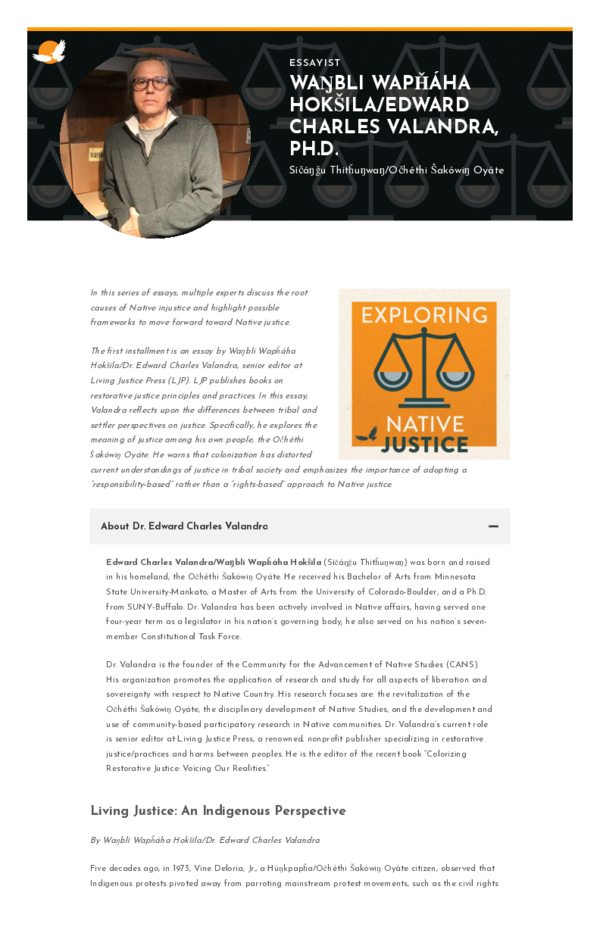 (PDF) Living Justice: An Indigenous Perspective