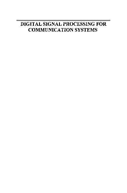 (PDF) Digital Signal Processing for Communication Systems