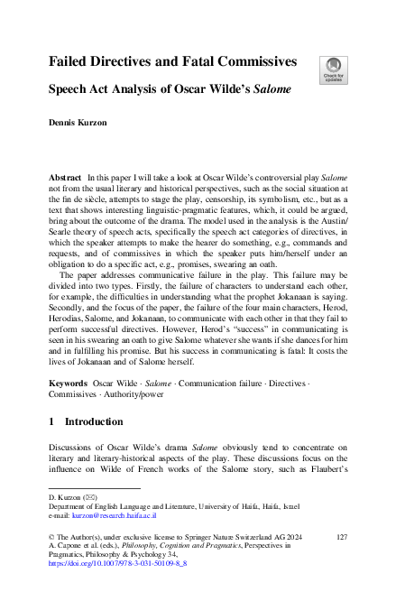 (PDF) Failed Directives and Fatal Commissives: Speech Act Analysis of ...