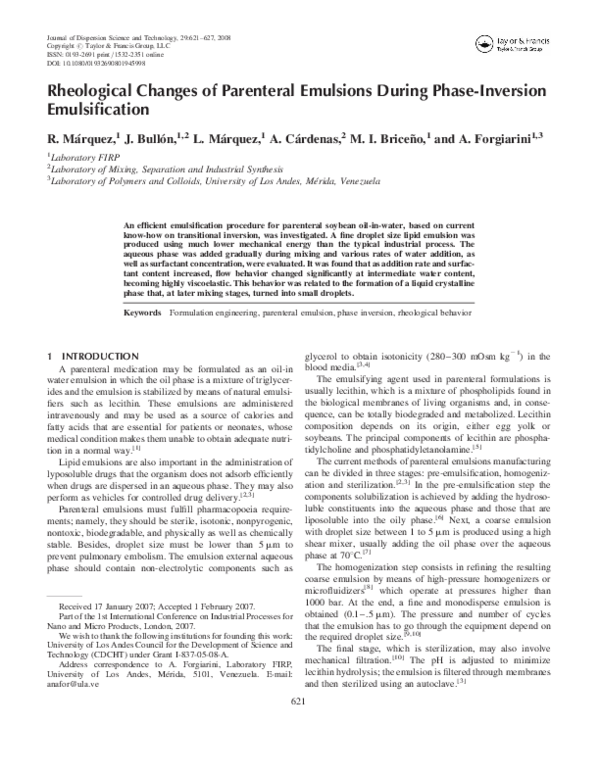 (PDF) Rheological Changes of Parenteral Emulsions During Phase ...
