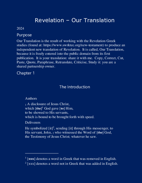 (PDF) Revelation -Our Translation