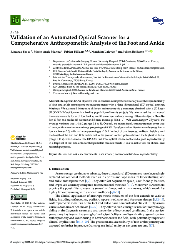 (PDF) Validation of an Automated Optical Scanner for a Comprehensive ...