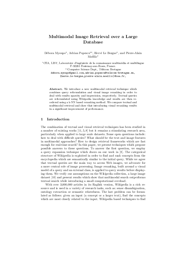 (PDF) Multimodal Image Retrieval over a Large Database