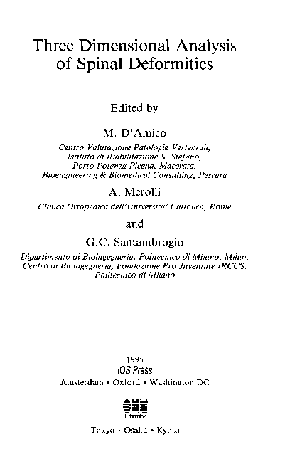 (PDF) Three Dimensional Analysis of Spinal Deformities